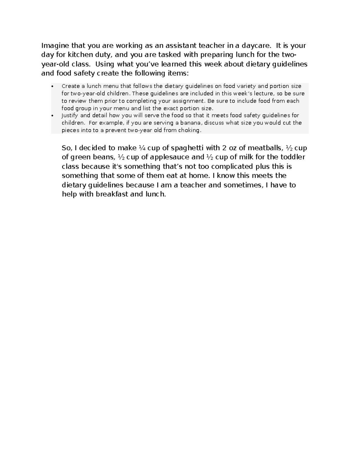 W5 Homework Assignment - Imagine that you are working as an assistant ...