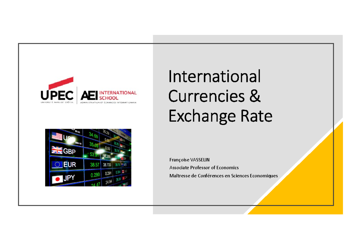 ICER 1 - slide international currencies and exchange rate ...