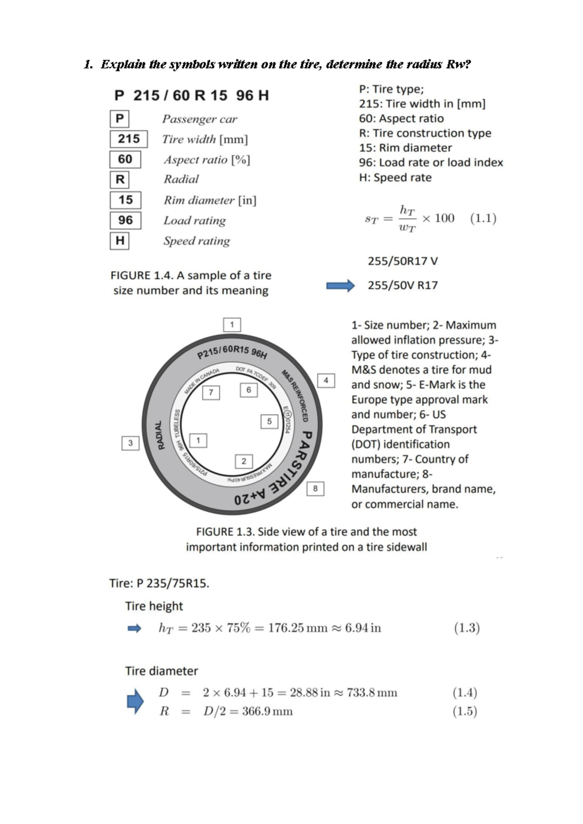 CK-ltot - CK-ltot - 1. Explain the symbols written on the tire ...