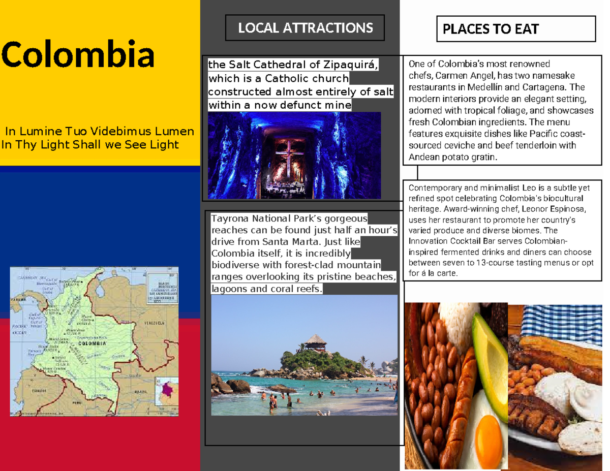 Travel Brochure Word - Colombia In Lumine Tuo Videbimus Lumen In Thy ...