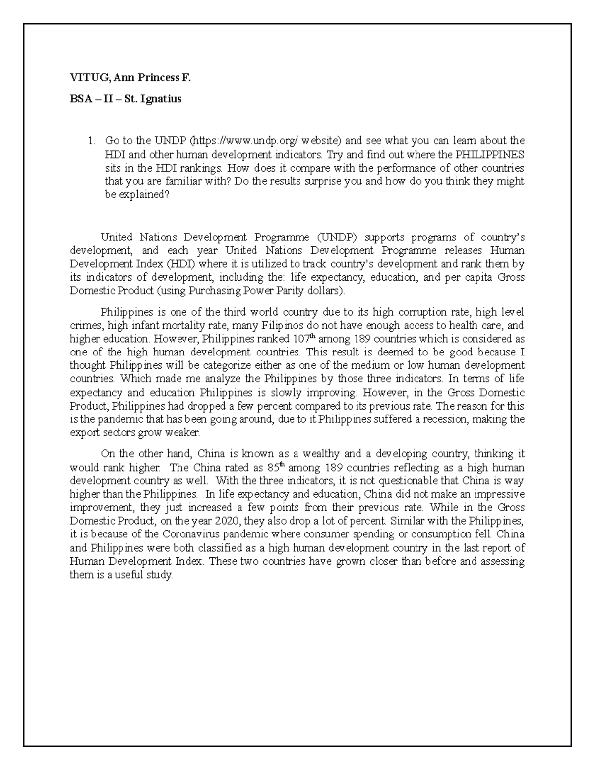 Reflection - Vitug, Ann Princess F . MKI - VITUG, Ann Princess F. BSA ...