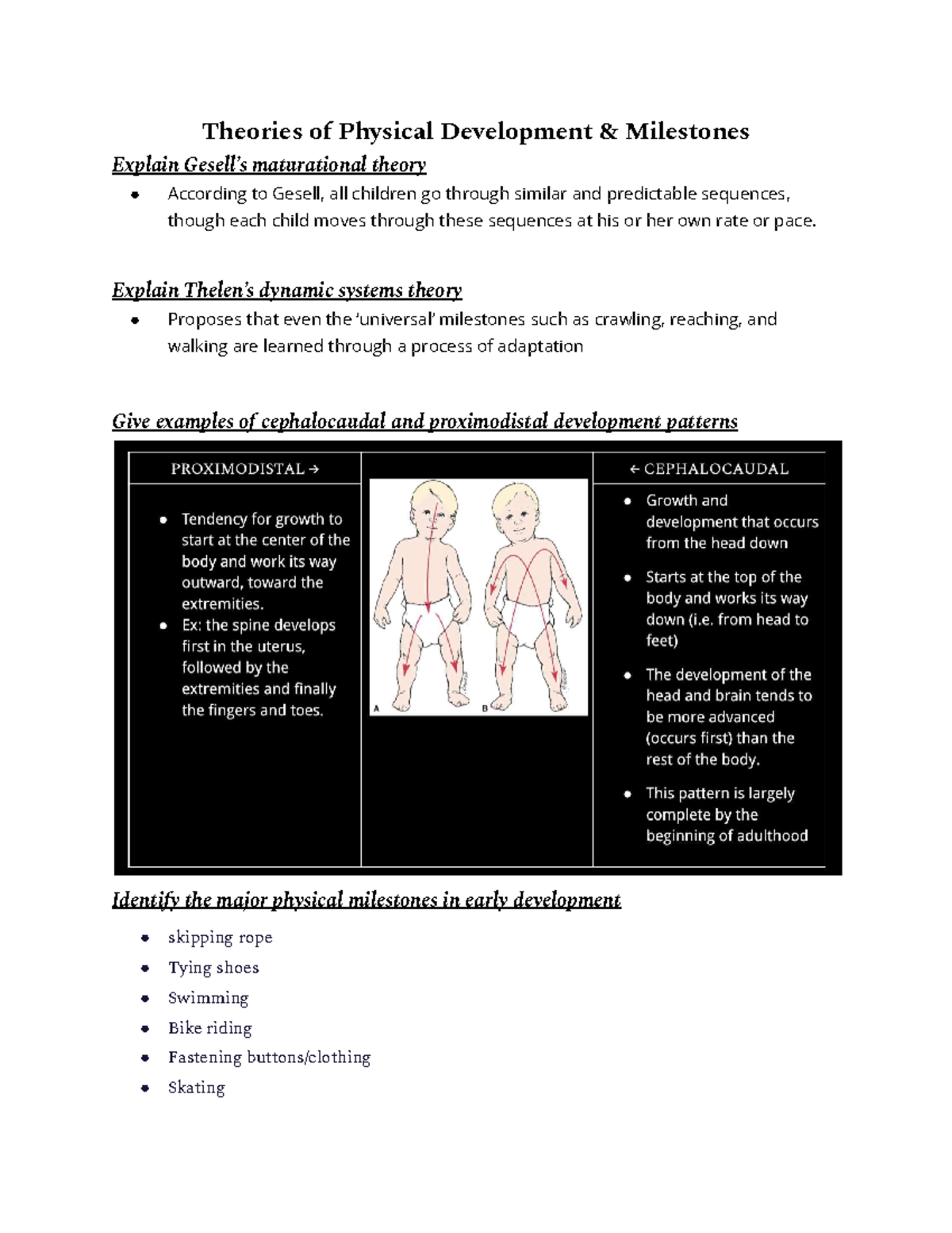 Human Growth Unit 2 Test review - Theories of Physical Development ...