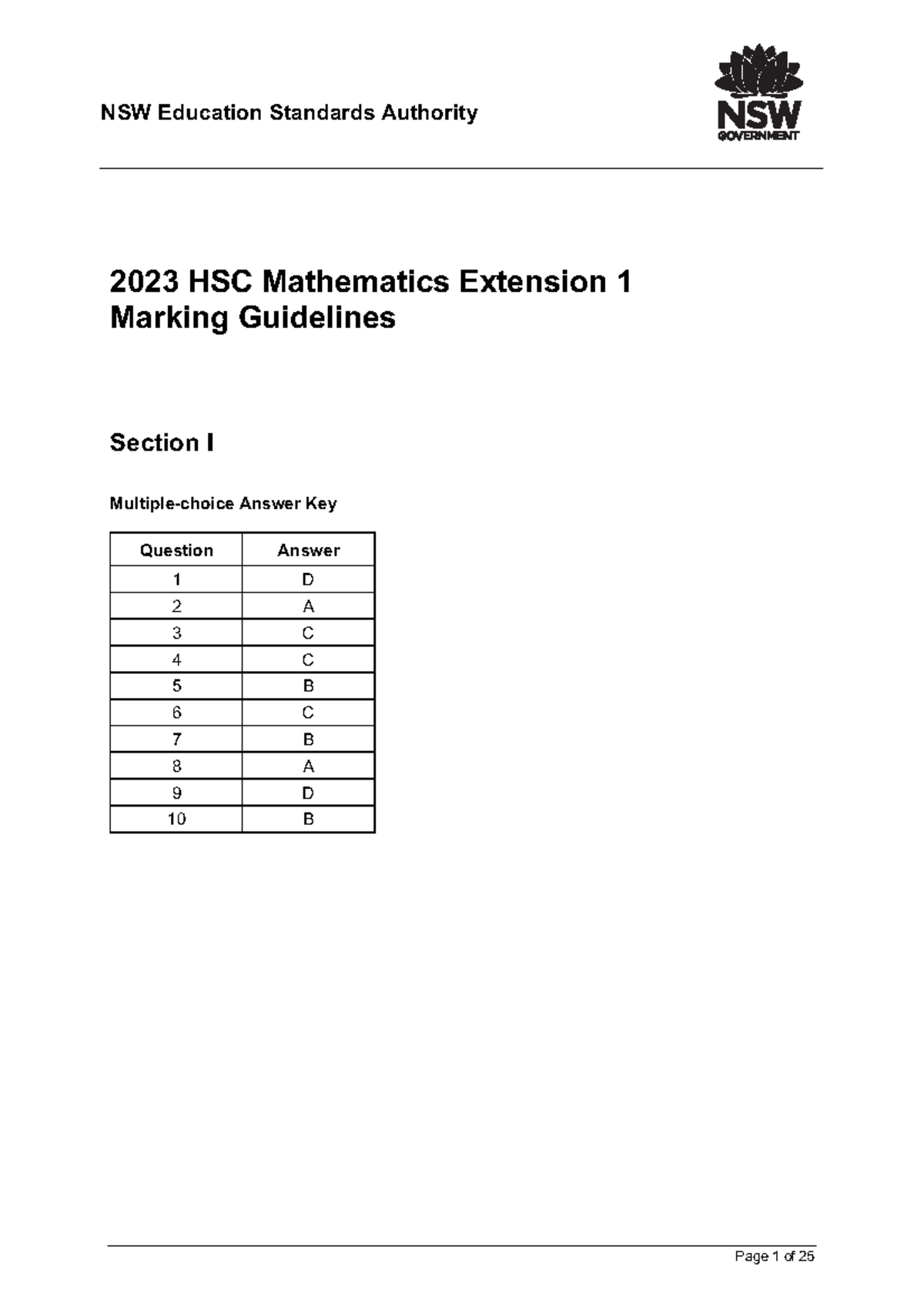 2023 hsc maths ext 1 mg - HSC past paper for 2023 - NSW Education ...