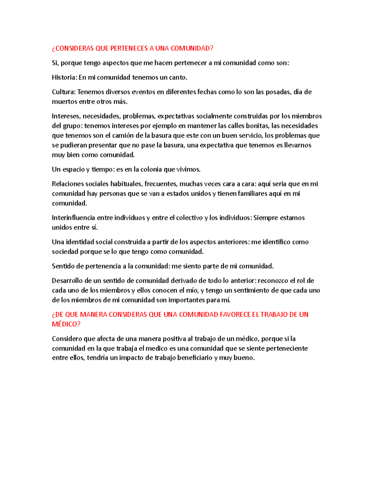 Consideras QUE Perteneces A UNA Comunidad - ¿CONSIDERAS QUE PERTENECES ...