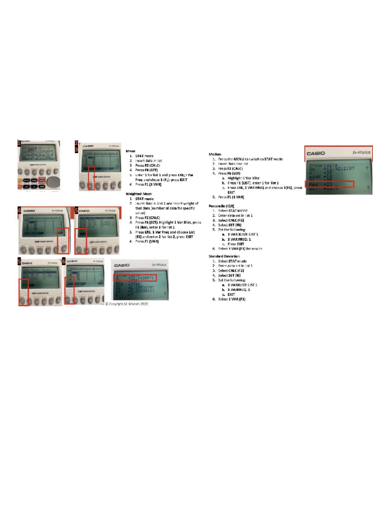 Casio fx-9750GII calculator steps - Studocu