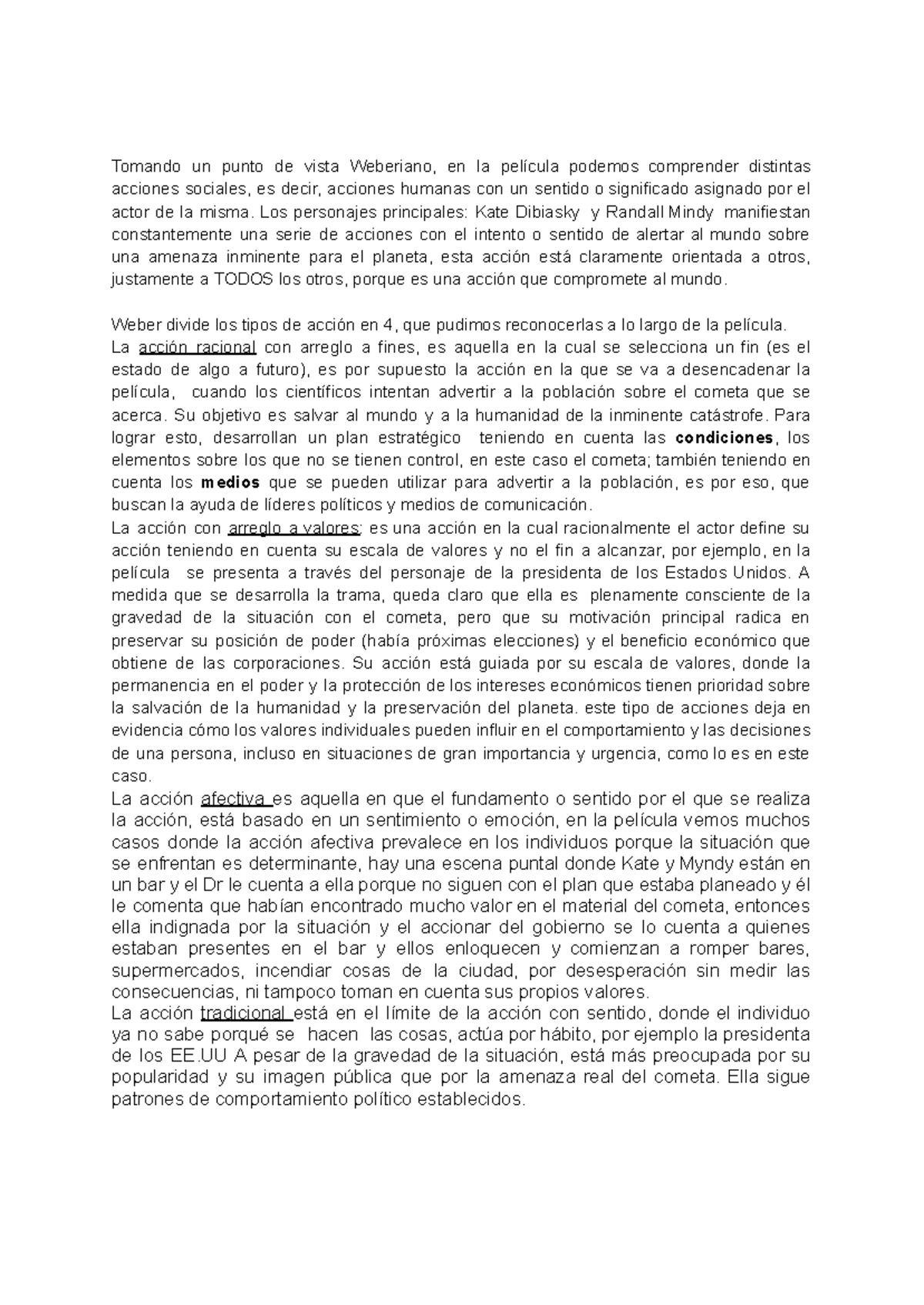 Weber - Sociología - Tomando un punto de vista Weberiano, en la ...