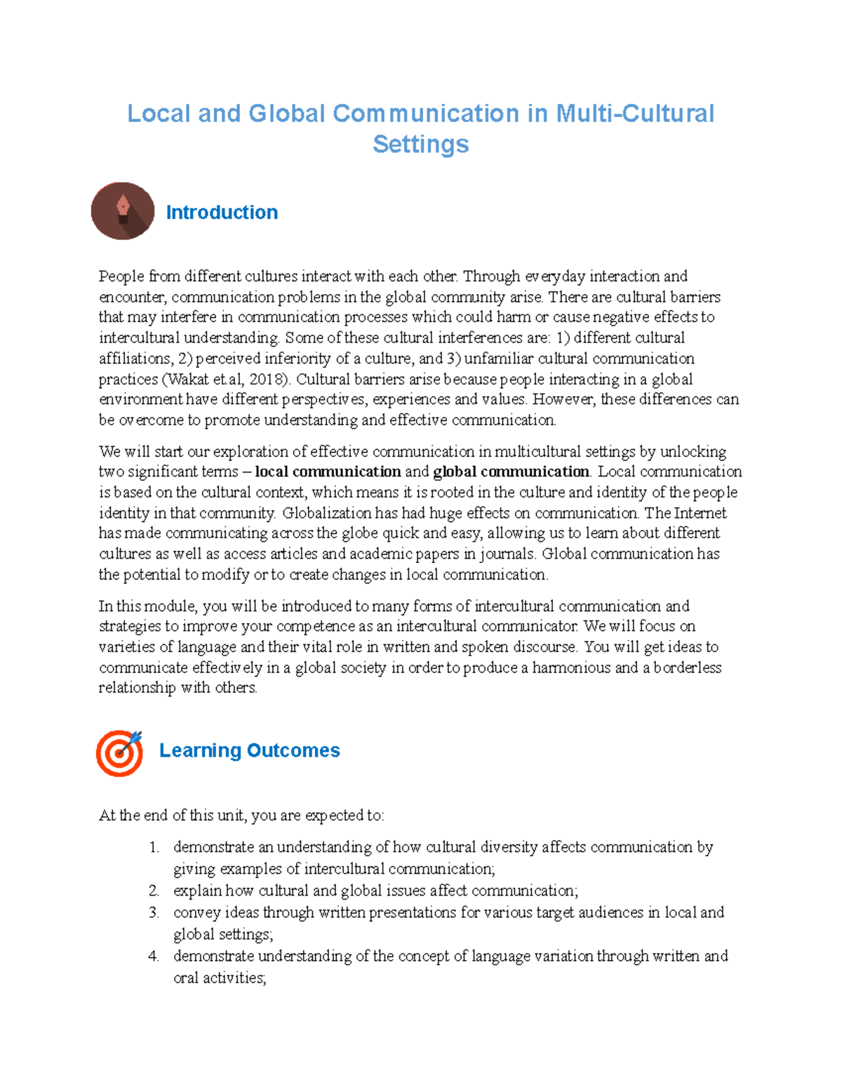 T2 Local and Global Communication lecture - Local and Global ...