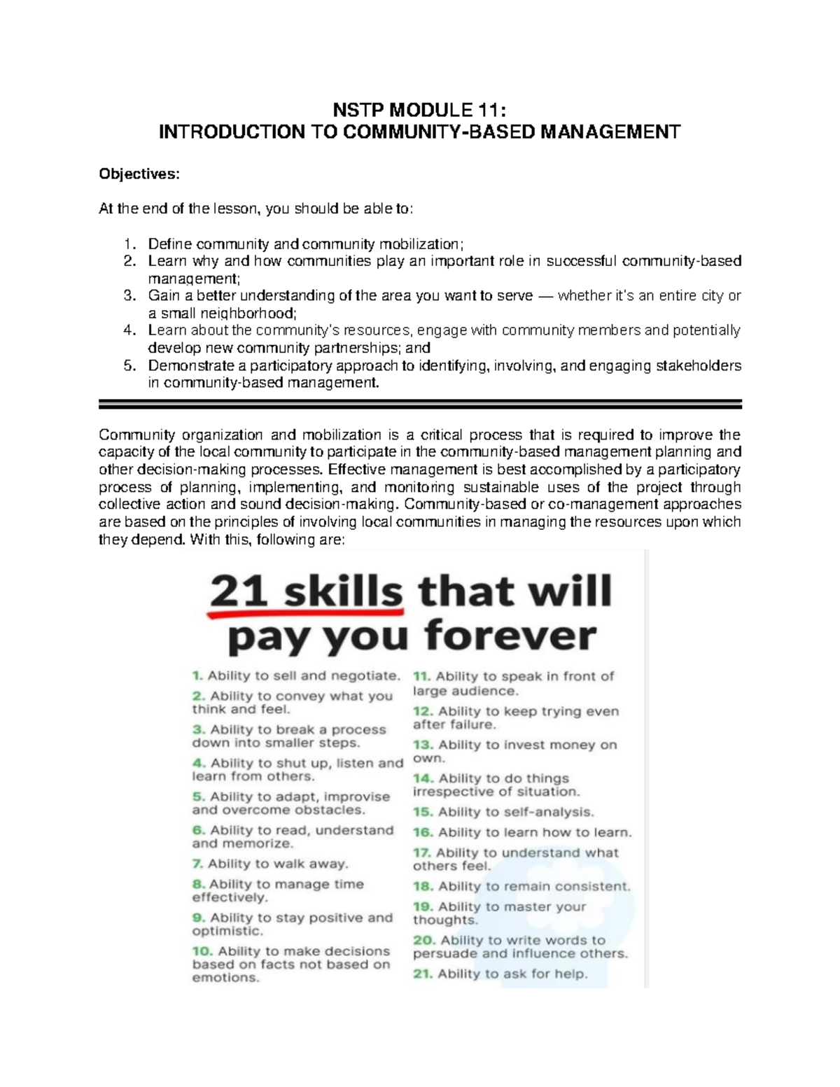 11 NSTP I Introduction to Community Based Management Final - NSTP ...