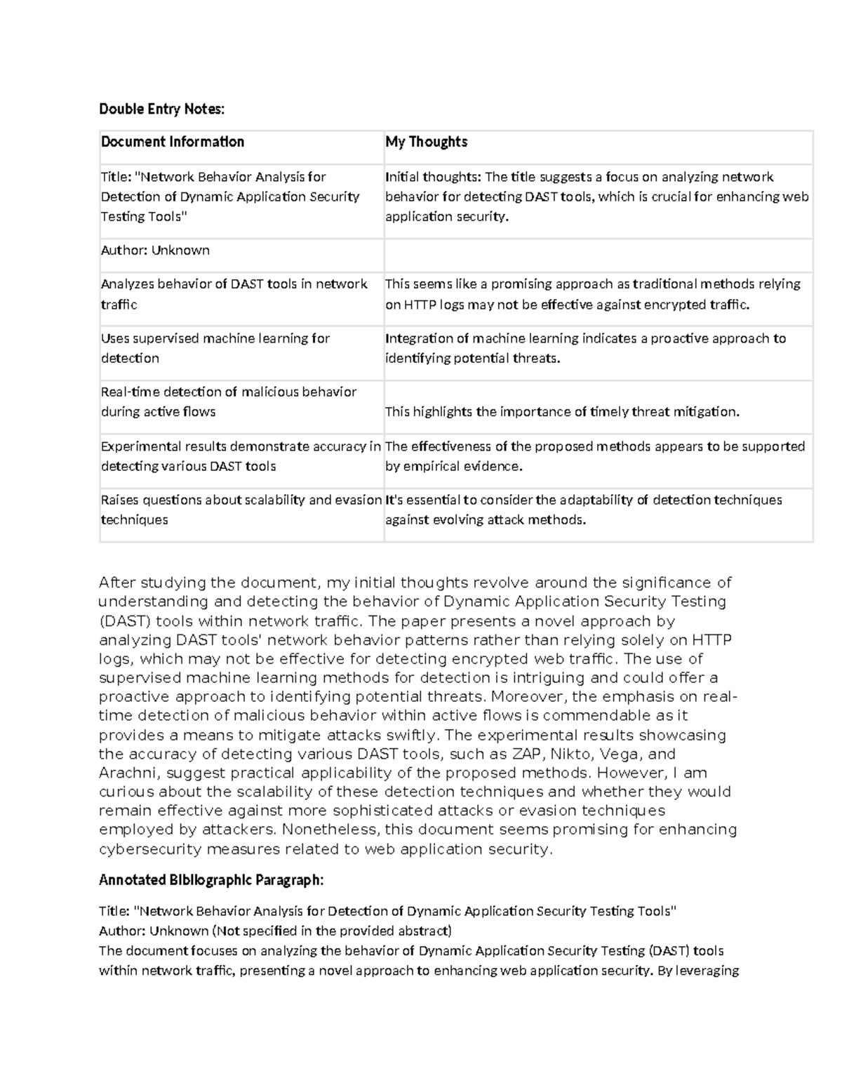 Double Entry Notes - Double Entry Notes: Document Information My ...