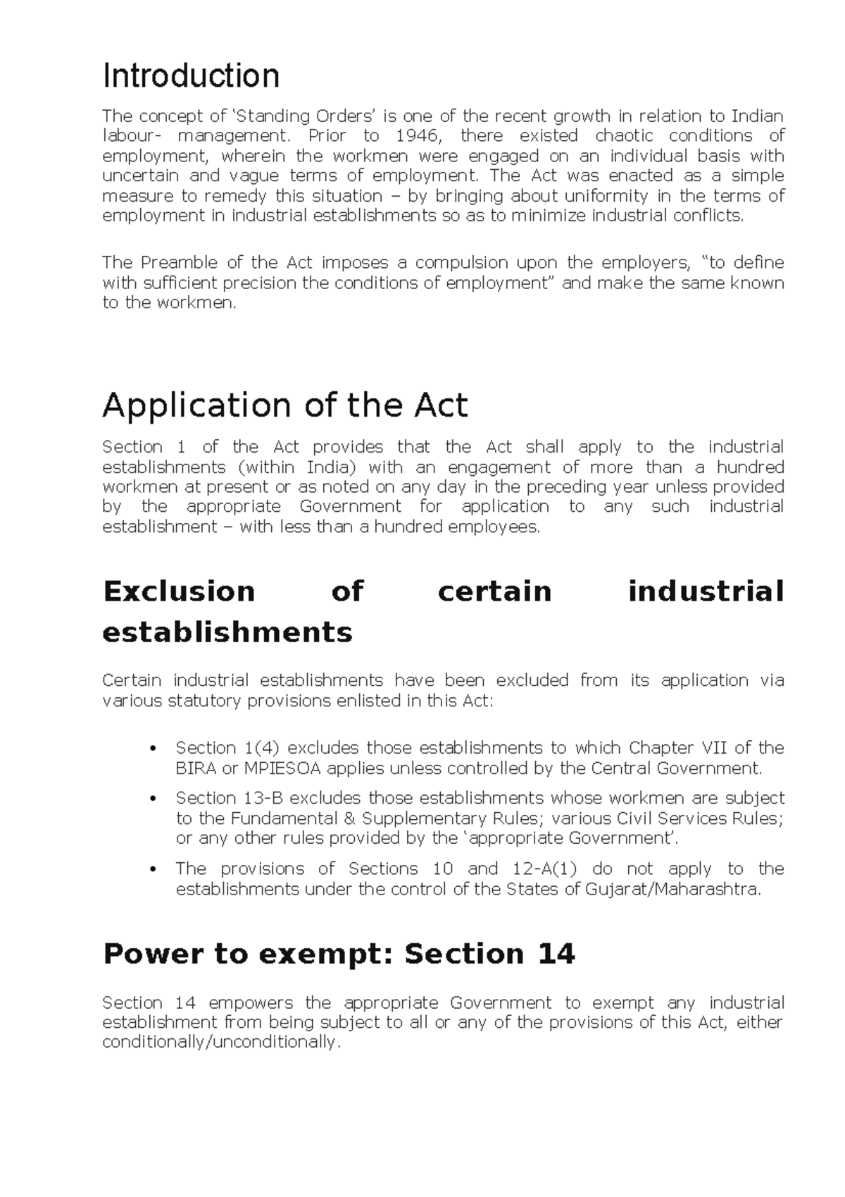 Assignment - Introduction The concept of ‘Standing Orders’ is one of ...