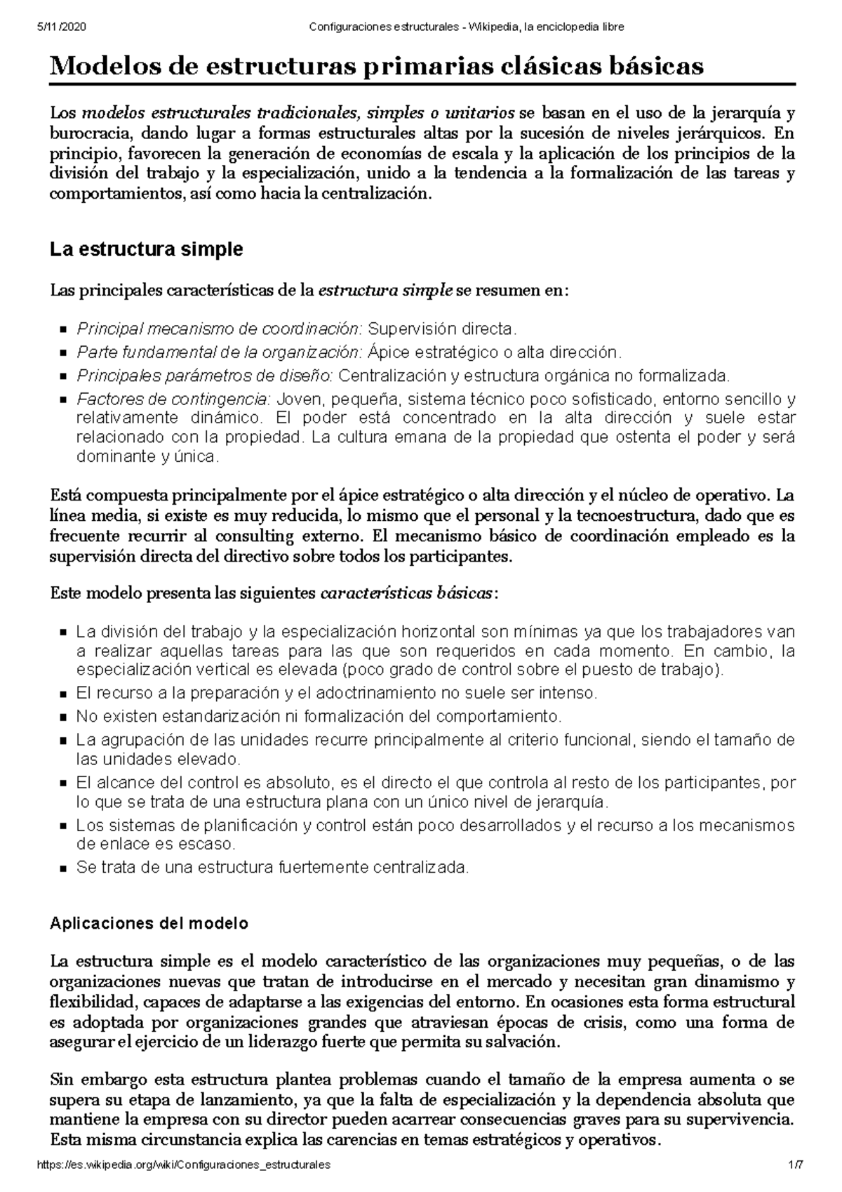 Configuraciones estructurales de las organizaciones - Los modelos ...