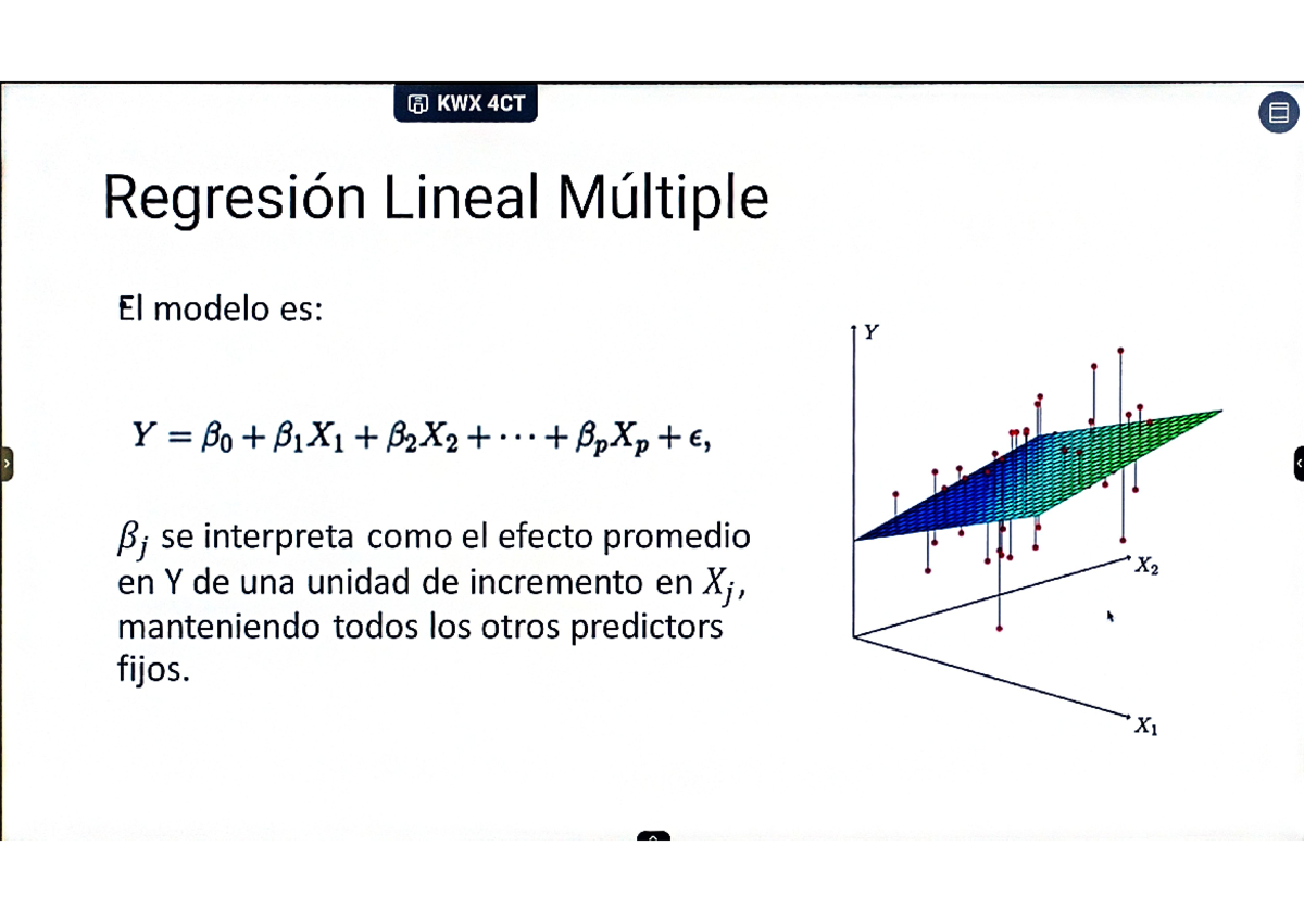 Prob. Estadística, Viernes 15 de noviembre - KWX 4CT Regresión Lineal ...