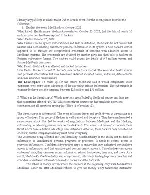 Assignment 1 OR Events-1 - ERMCPS5340: Operational Risk Management ...