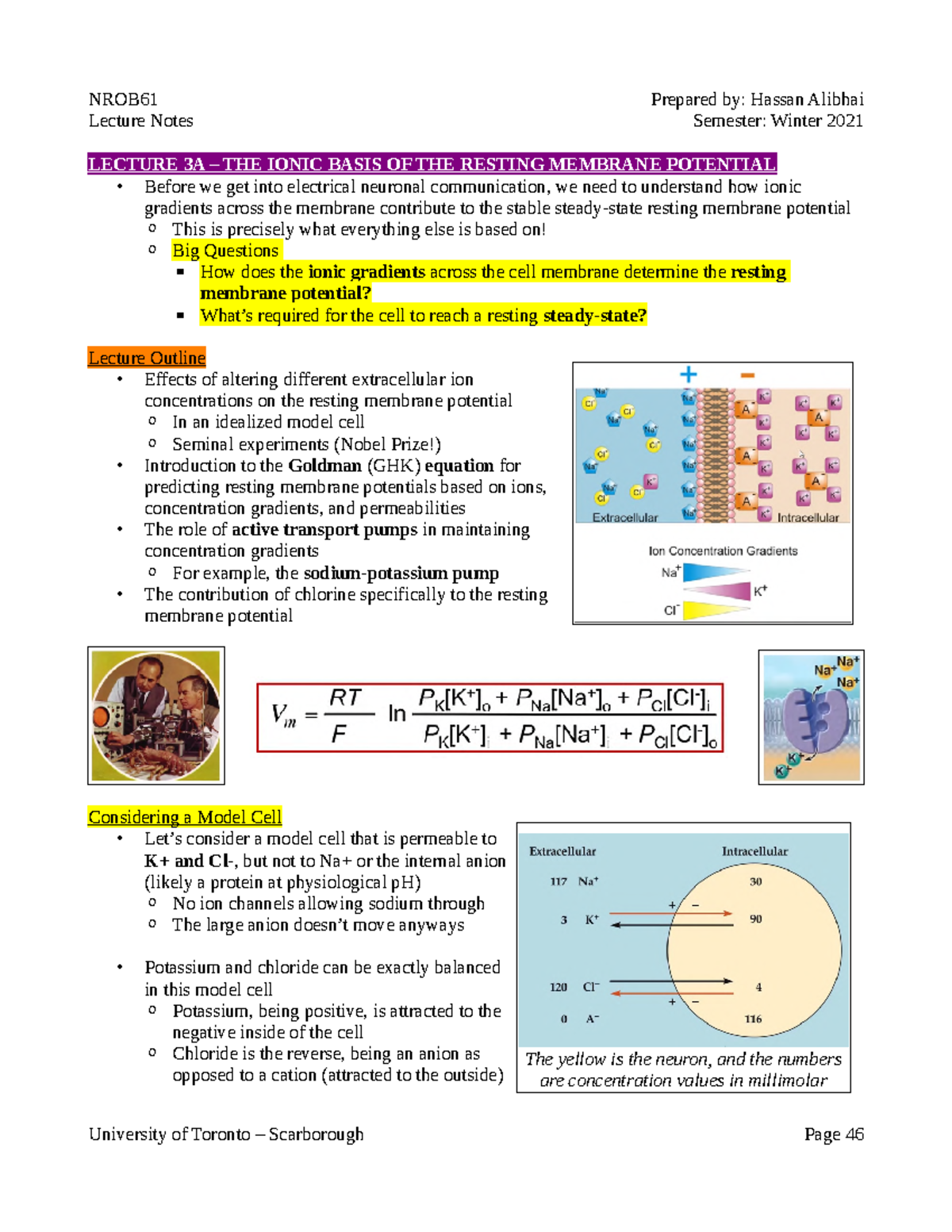 Lecture-3-Notes - Lecture notes 3 - Lecture Notes Semester: Winter 2021 ...