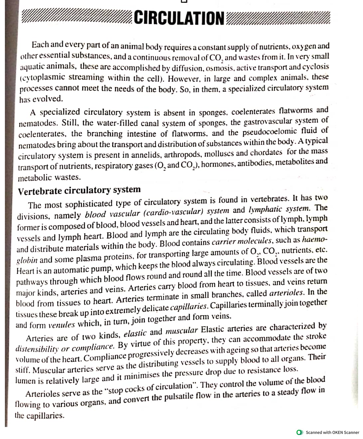 Circulation - Vertebrate circulatory system and it's functions - Bsc ...