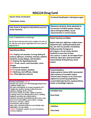 Celebrex - Drug Card - NSG124 Drug Card (must be handwri9en) Pa#ent ...