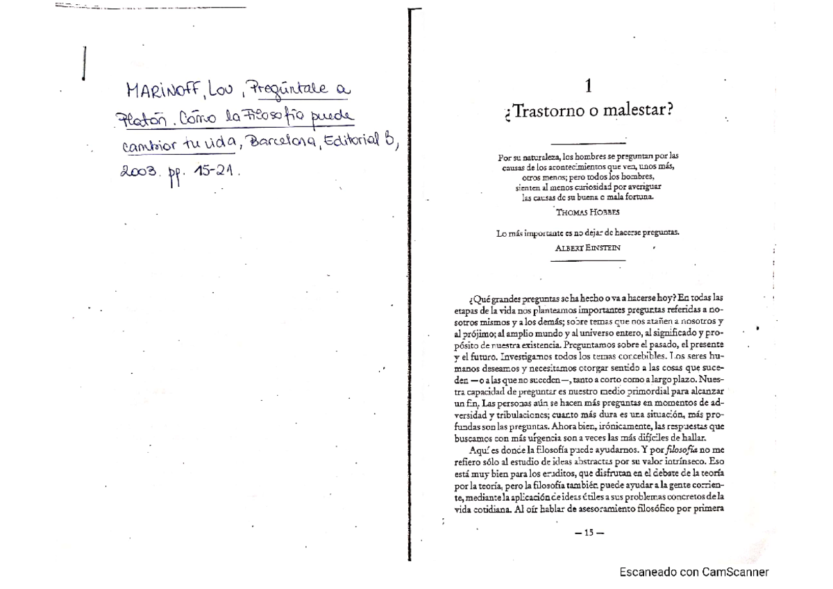 Comparto 'Marinoff Trastorno o Malestar' con usted - MARINOFF Lou ...