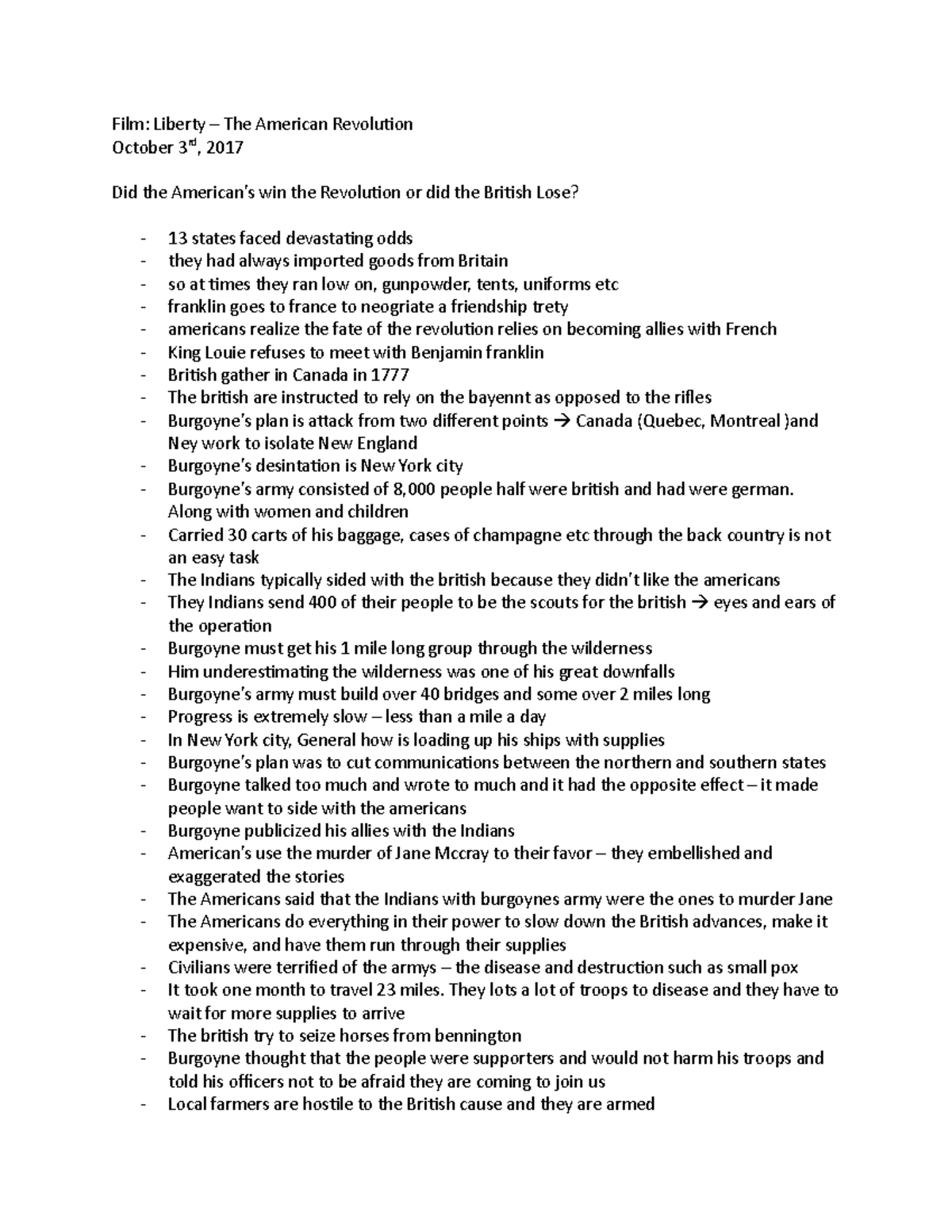 US History Notes - Movie - Film: Liberty – The American Revolution ...