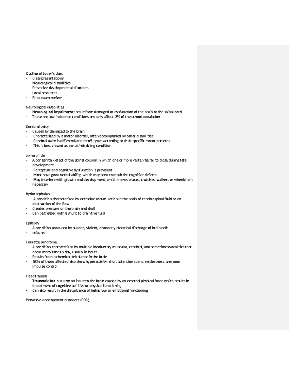 CYW 333 Week 11 - Notes - Outline of today’s class Class presentations ...