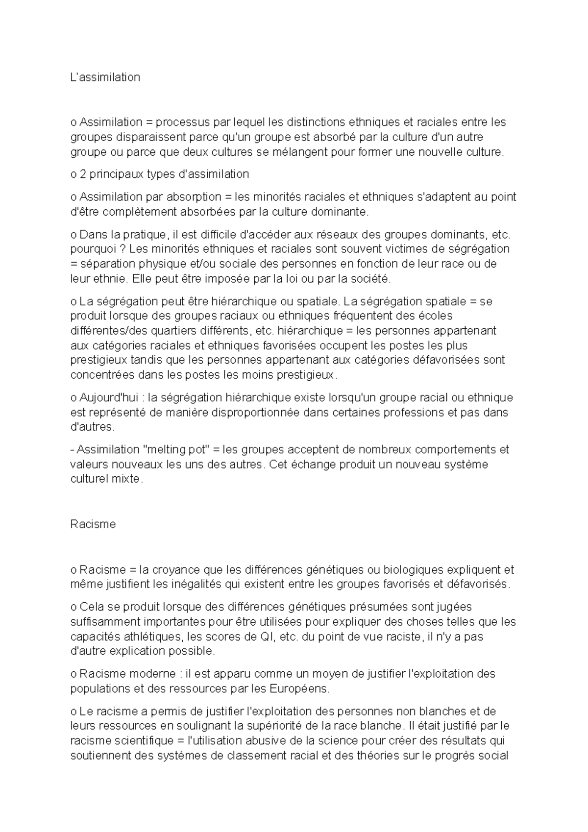 L’assimilation - L’assimilation o Assimilation = processus par lequel ...