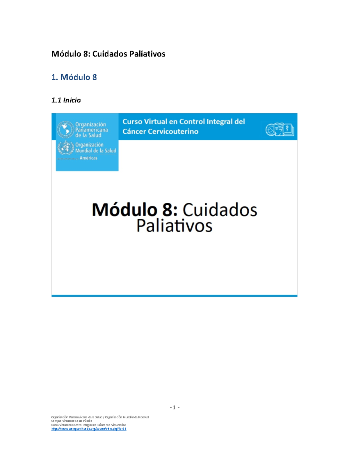 Módulo 8 Cuidados Paliativos - Organización Panamericana de la Salud / Organización Mundial de ...