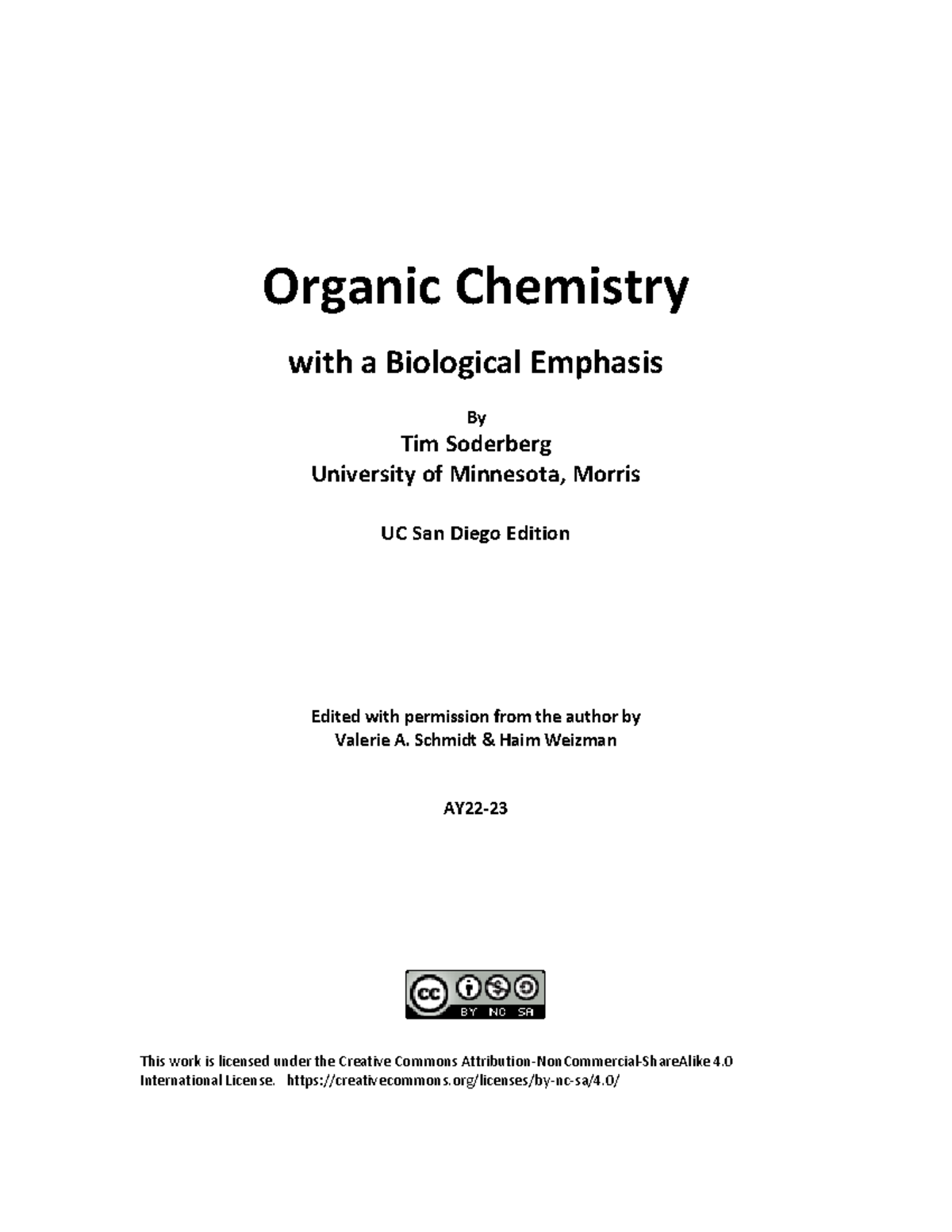 OCBE CH1 - Organic Chemistry with a Biological Emphasis By Tim ...