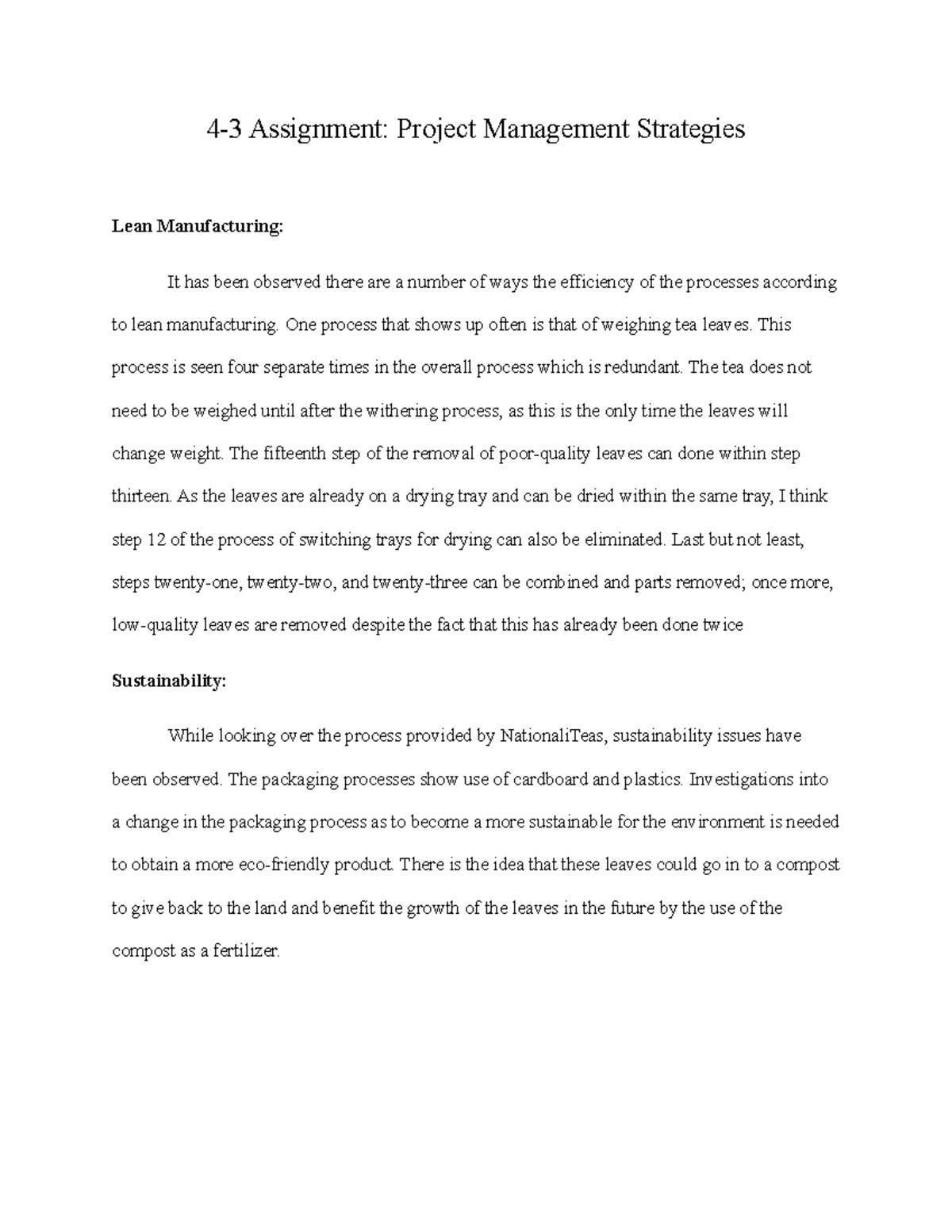 QSO 321 Module Four Assignment - 4-3 Assignment: Project Management ...