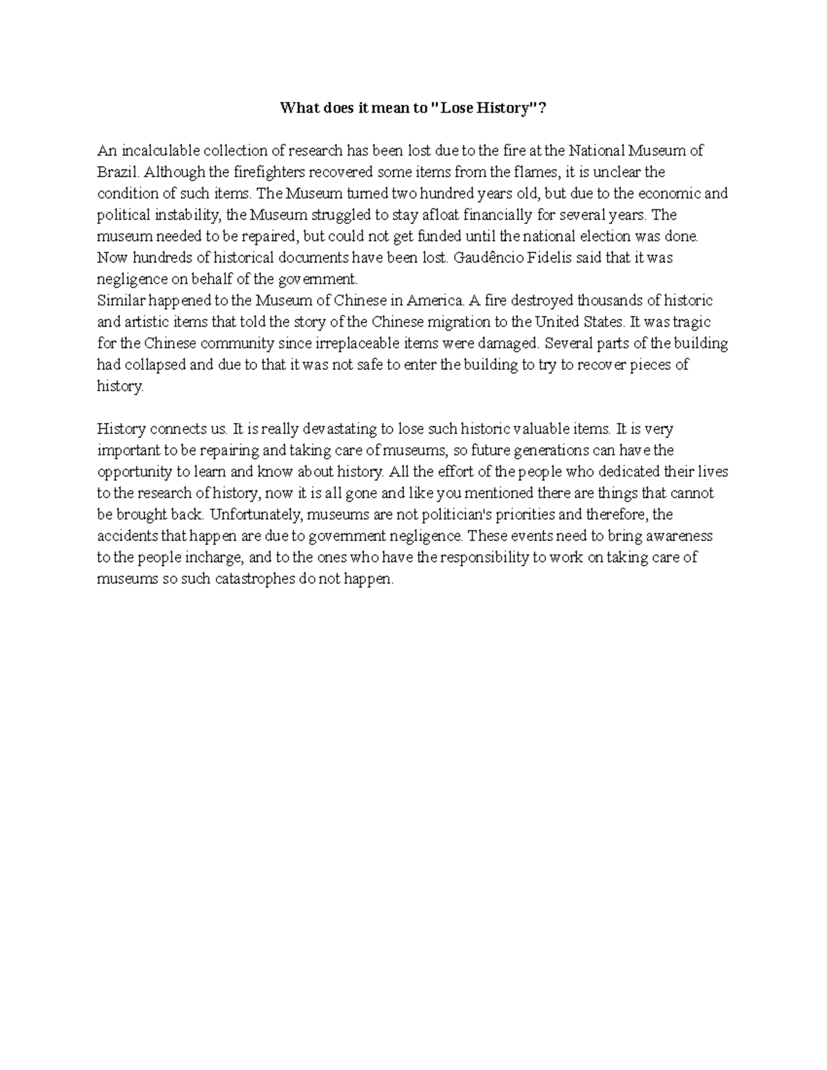 What does it mean to Lose History - What does it mean to "Lose History ...