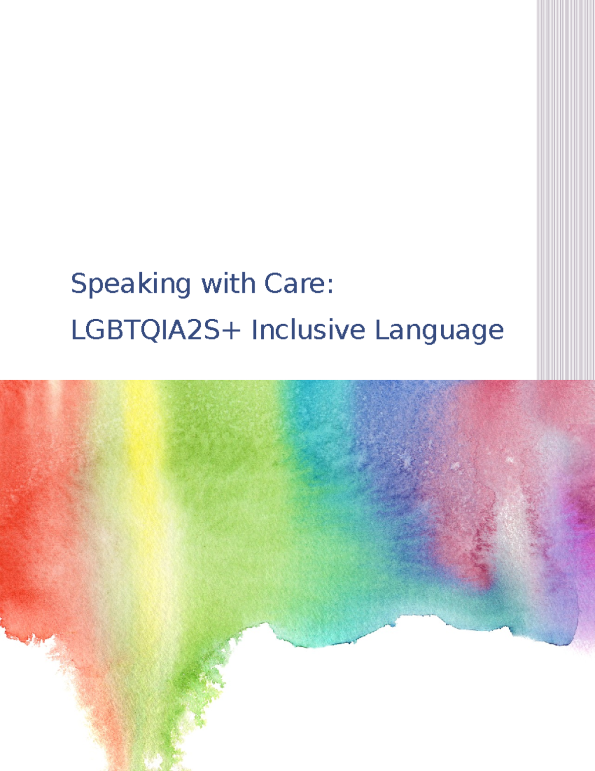 Inclusive Language Handout long - Speaking with Care: LGBTQIA2S ...