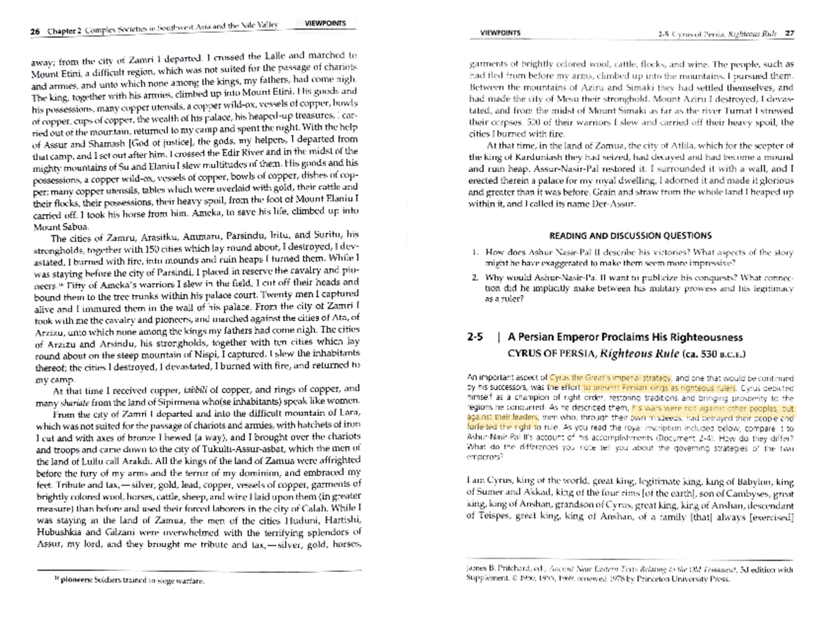 Cyrus Cylinder Text - English notes - VIEWPOINTTs ####### 26 Chapter 2 ...