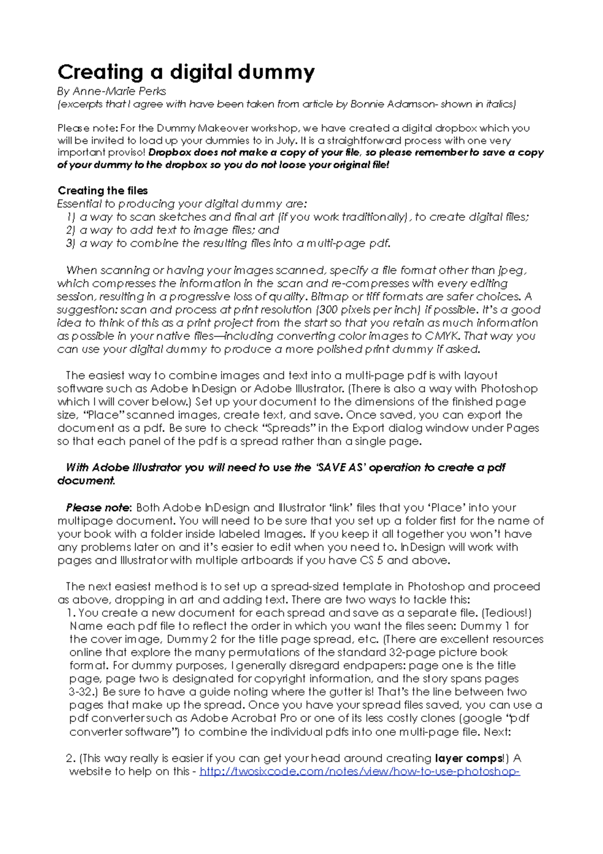 Digital-dummy-creation - Creating a digital dummy By Anne-Marie Perks ...