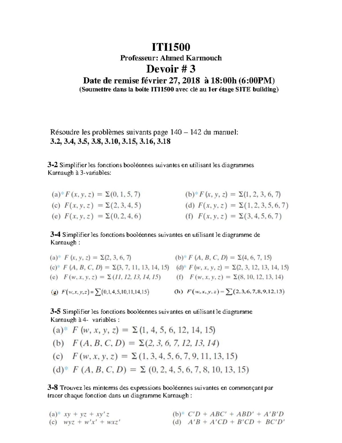 ITI1500-devoir-3 - Assignments - Warning: TT: undefined function: 32 ITI Professeur: Ahmed ...
