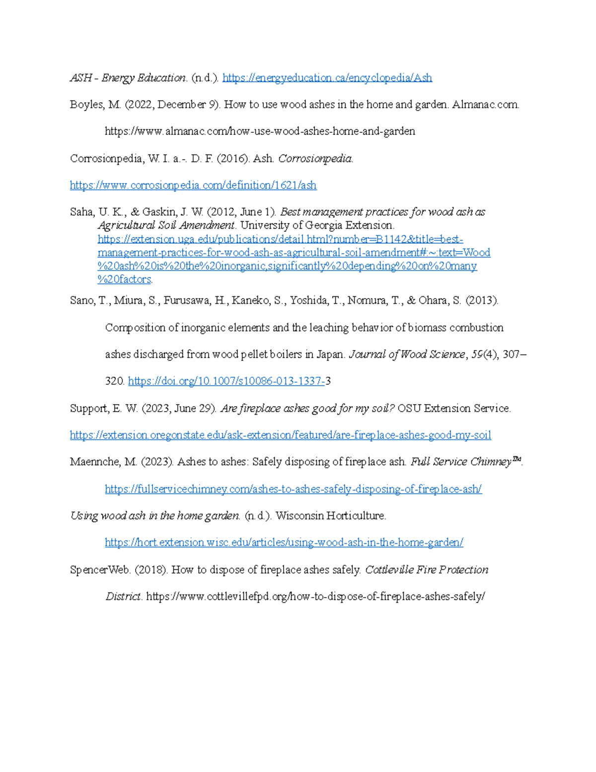 ASH- Links - The information written can be used as a reference in ...