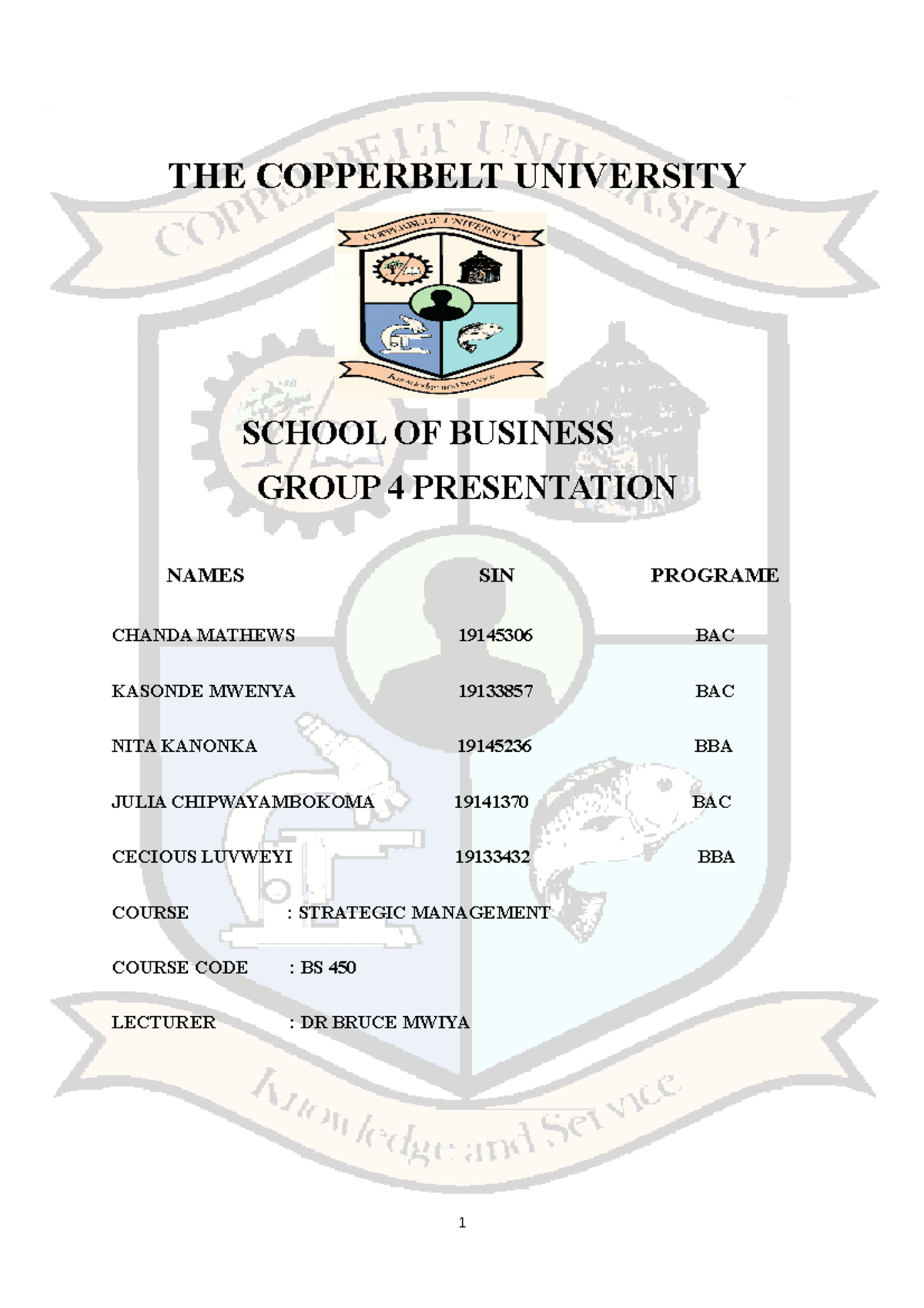 Micmar Online Group 4 Updated 1 - THE COPPERBELT UNIVERSITY SCHOOL OF ...