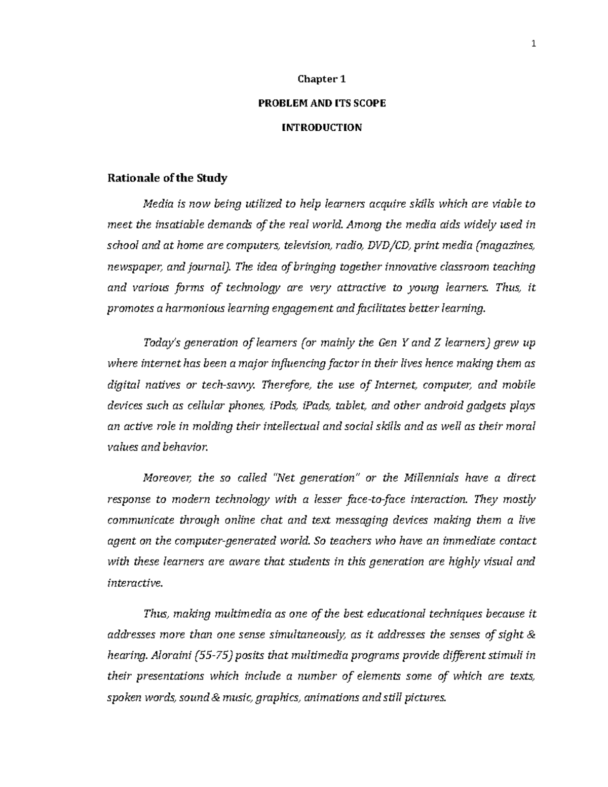 Inbound 2437145982762764800 - Chapter 1 PROBLEM AND ITS SCOPE INTRODUCTION Rationale of the ...