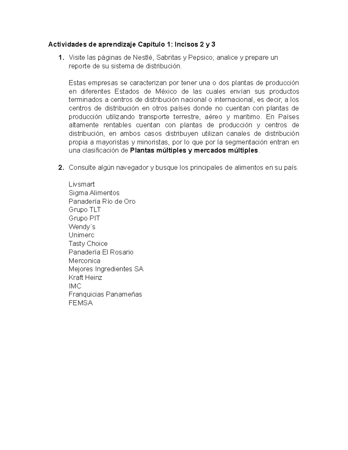 Tarea del anexo capitulo 1 - Actividades de aprendizaje Capítulo 1 ...