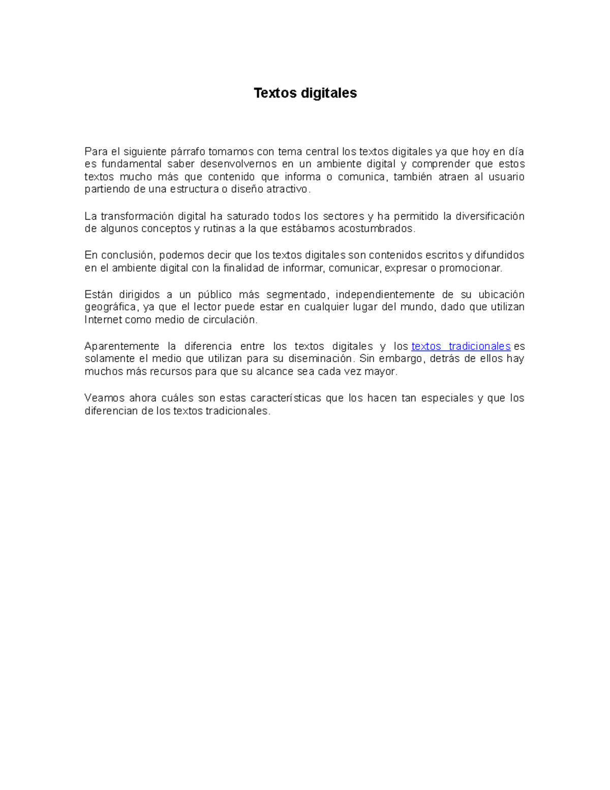 Textos digitales - LOS DOCUMENTOS SON MATERIAS VARIADAS 6 - Textos ...
