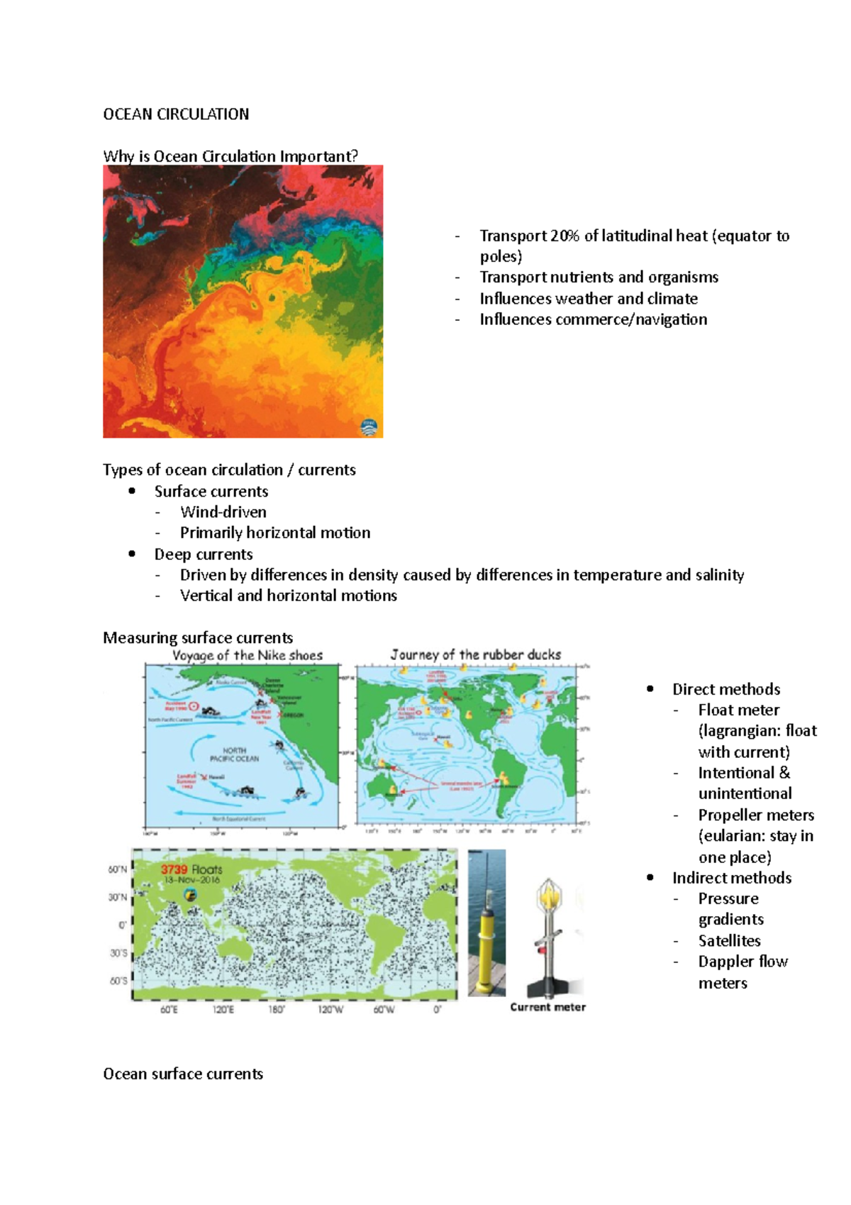 Ocean Circulation - just notesss - OCEAN CIRCULATION Why is Ocean ...
