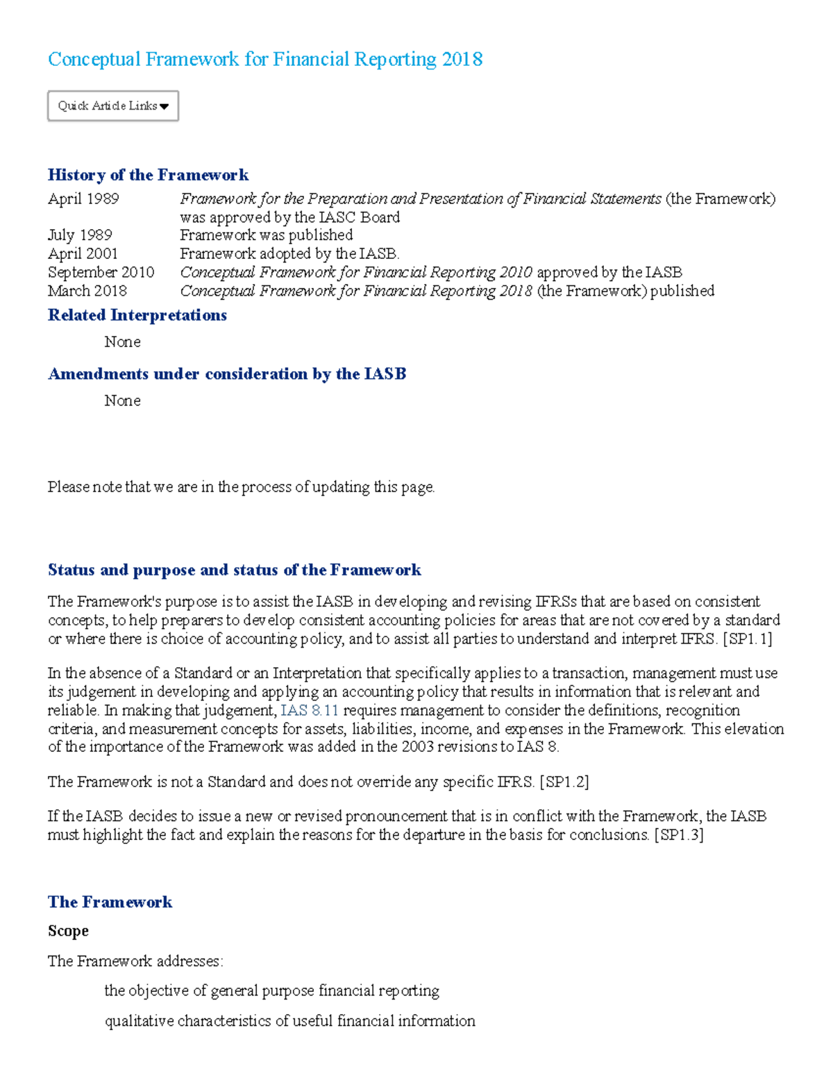 Conceptual Framework for Financial Reporting 2018 - September 2010 ...