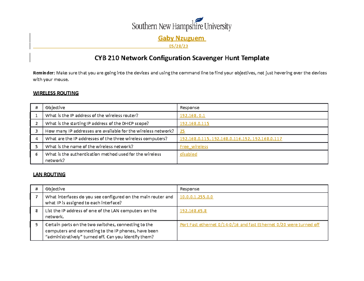CYB 210 Network Configuration Scavenger Hunt Template - Gaby Nzuguem 05 ...