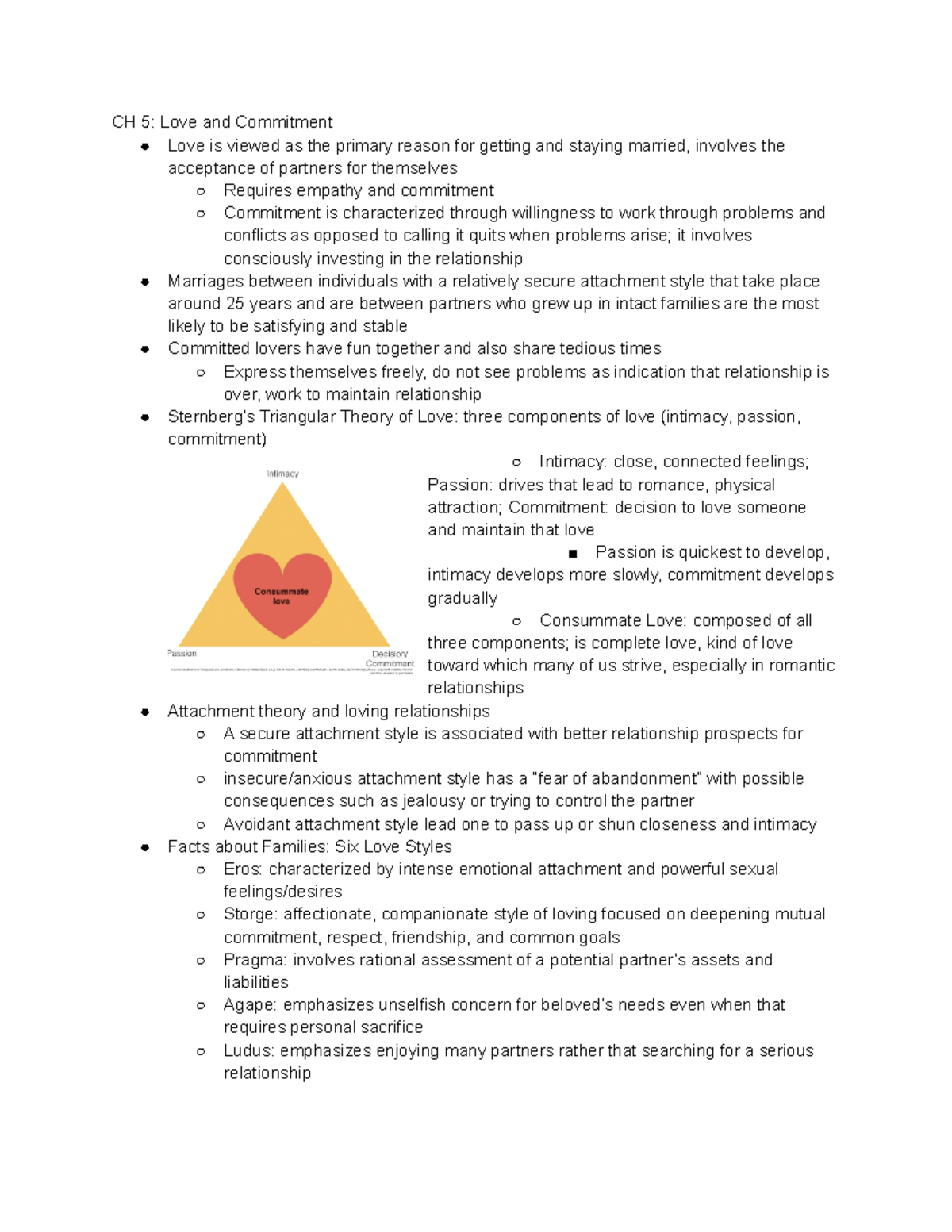 Chapter 5 Notes SOC 2150 - CH 5: Love and Commitment Love is viewed as ...