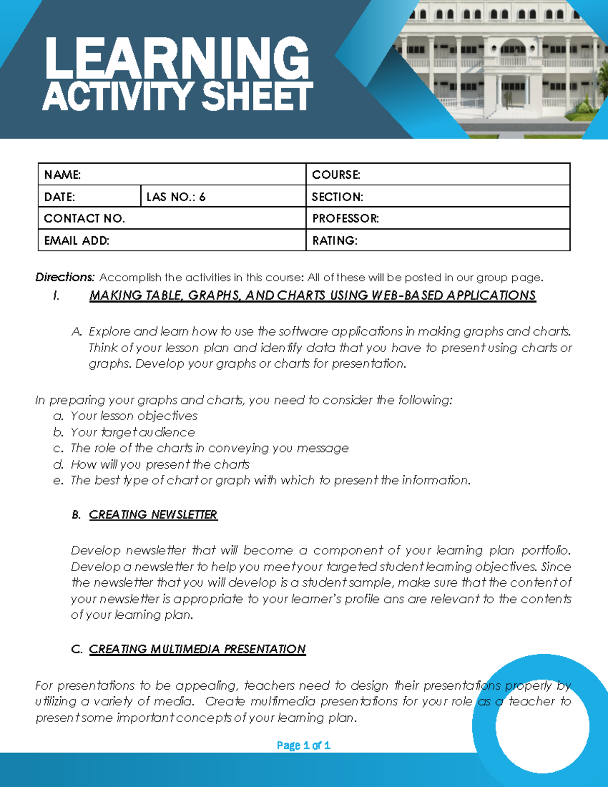 Learning-Activity-No 1 - Page 1 of 1 LEARNING ACTIVITY SHEET NAME ...