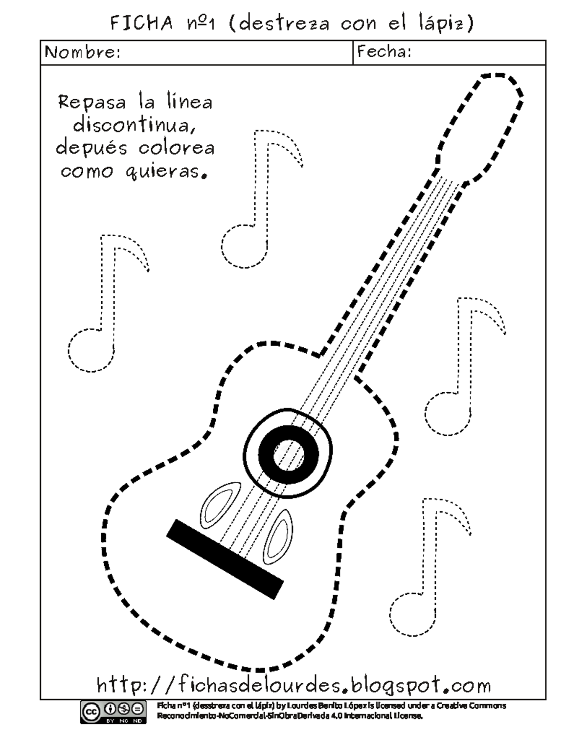 Ficha 1 - sadasdasd - música - Nombre: Fecha: Ficha nº1 (desstreza con ...