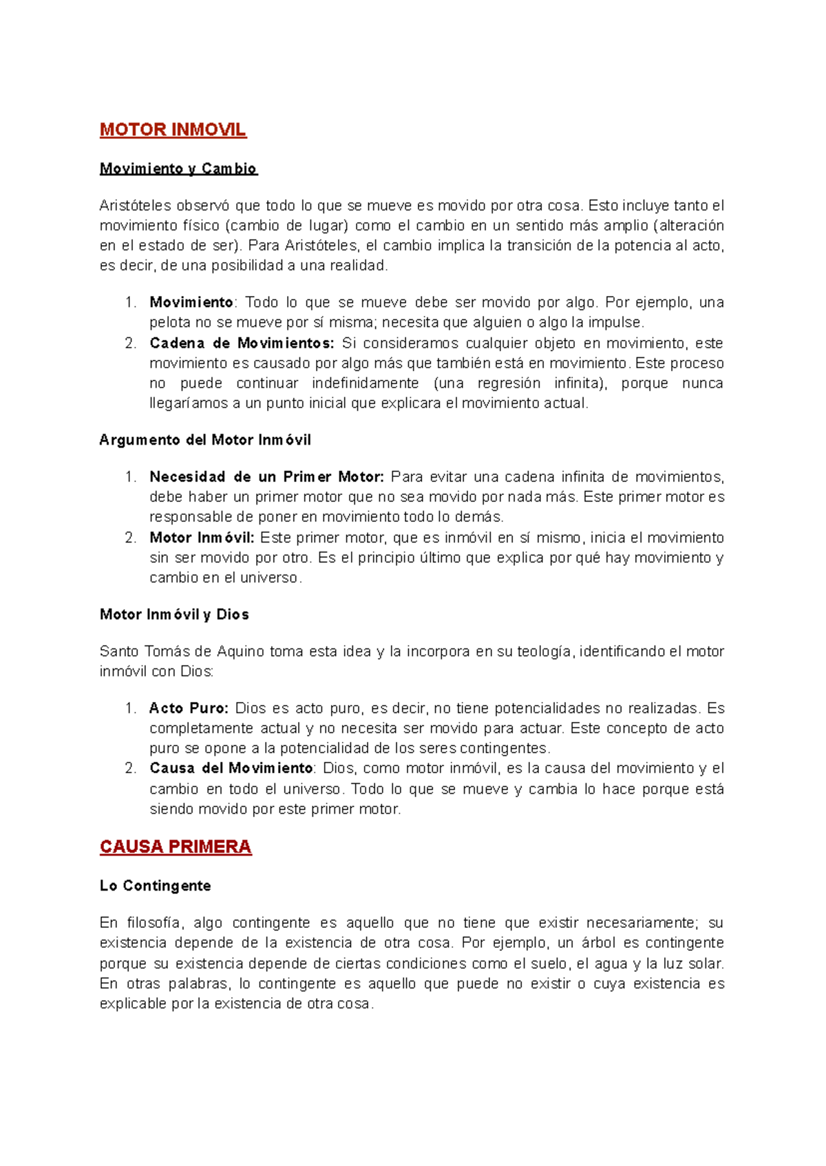 Resumen - ..................... - MOTOR INMOVIL Movimiento y Cambio ...