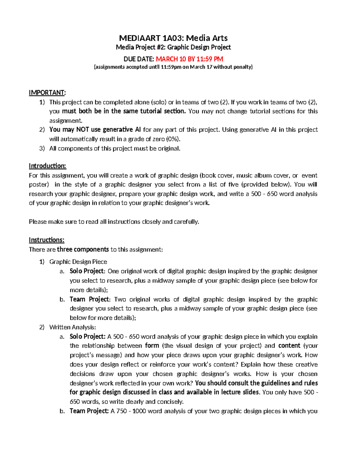 Exercise 02 W2024 - assignment 2 - MEDIAART 1A03: Media Arts Media ...