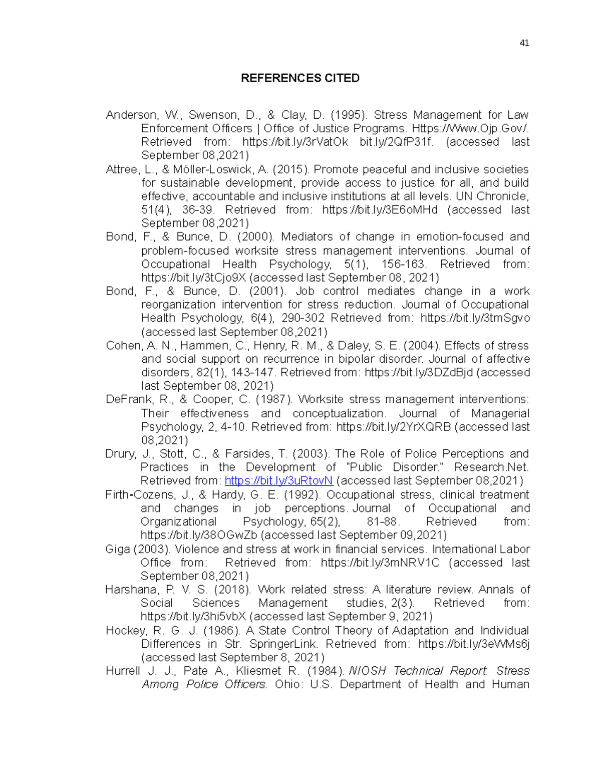 References Cited - ref - REFERENCES CITED Anderson, W., Swenson, D ...