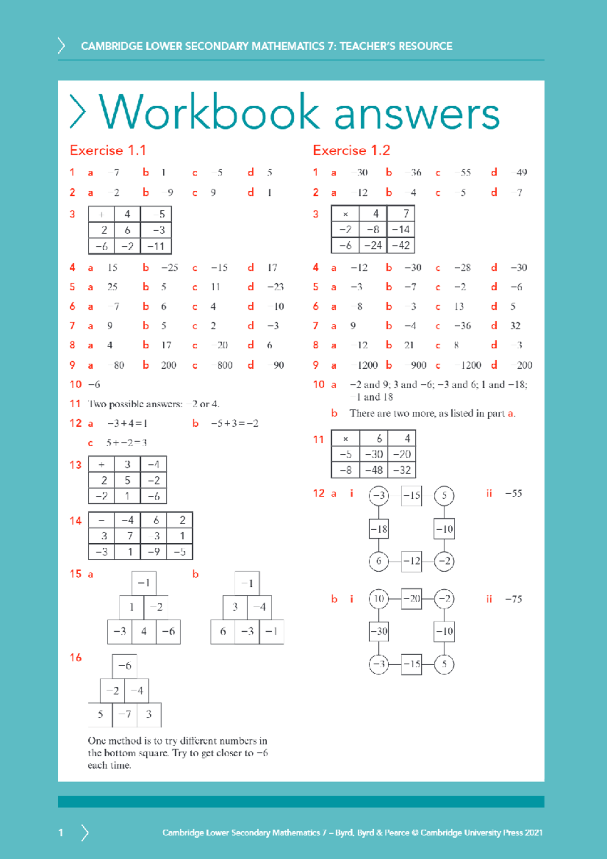 Cambridge LS Mathematics 7 workbook answers - CAMBRIDGE LOWER SECONDARY ...