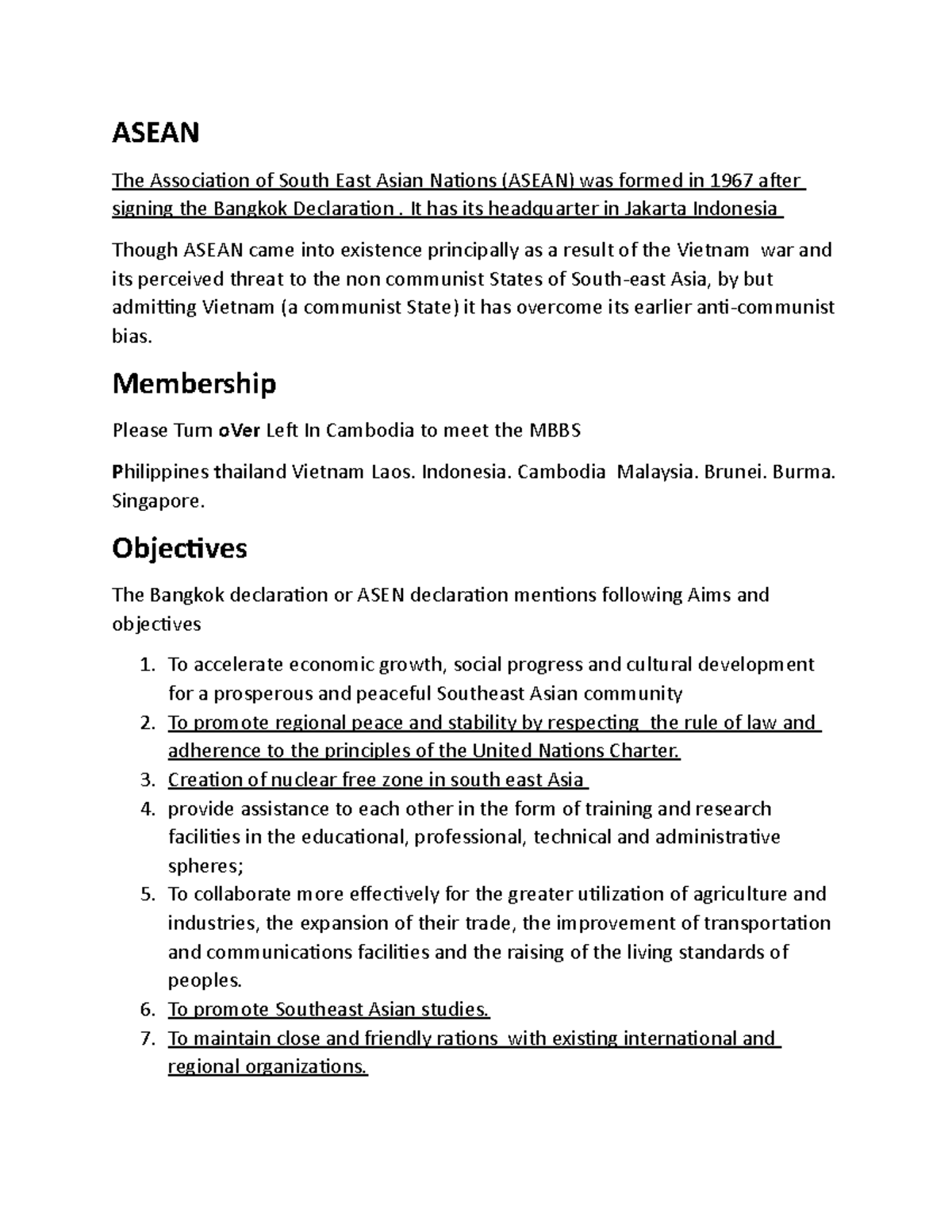 Asean - ASEAN The Association of South East Asian Nations (ASEAN) was ...