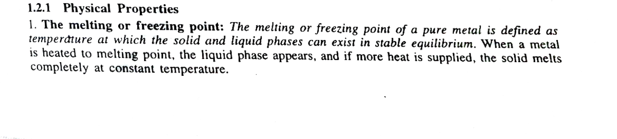 Material scenices - Its lecture notes - 1.2 Physical Properties The ...