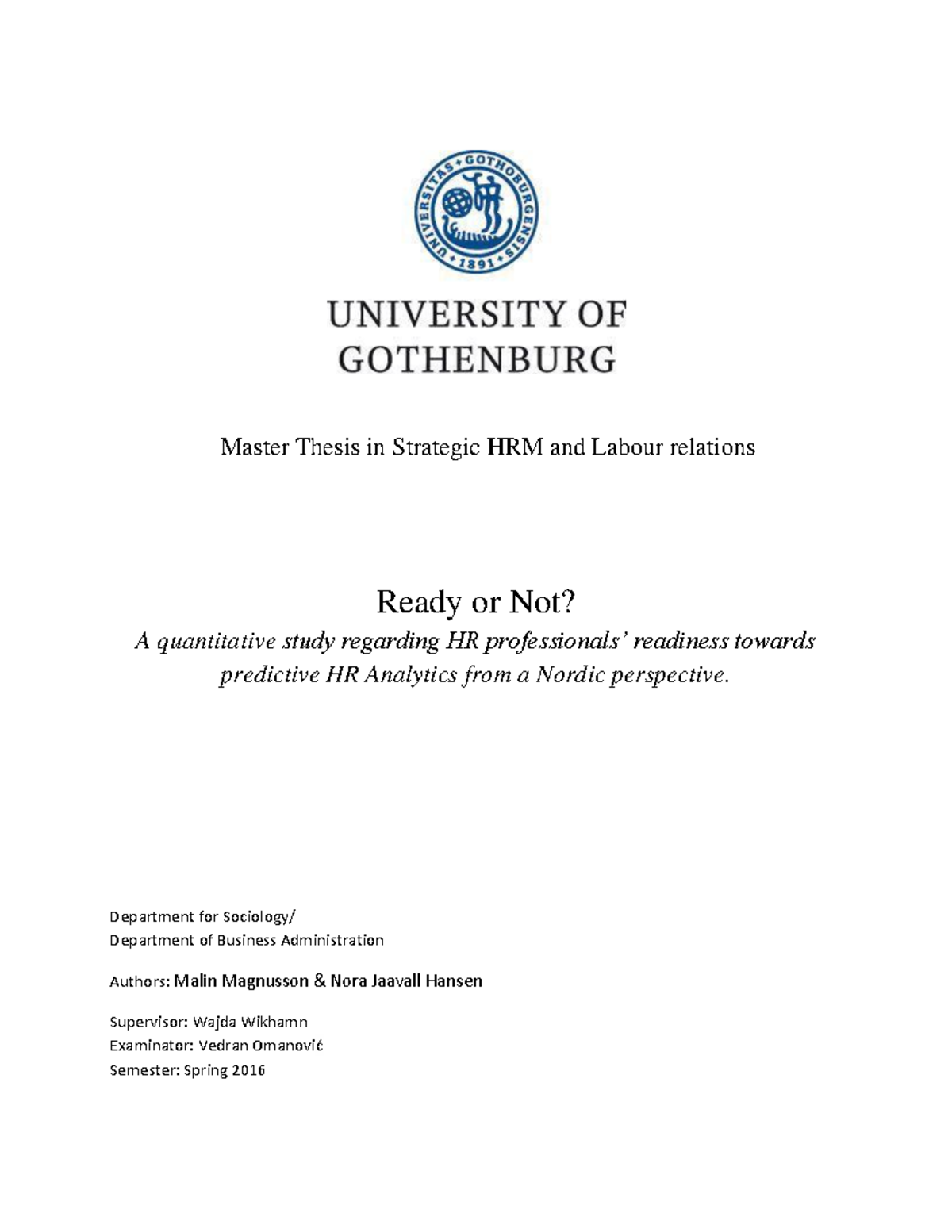 Final.thesis Nora, People Analytics - Master Thesis in Strategic HRM ...